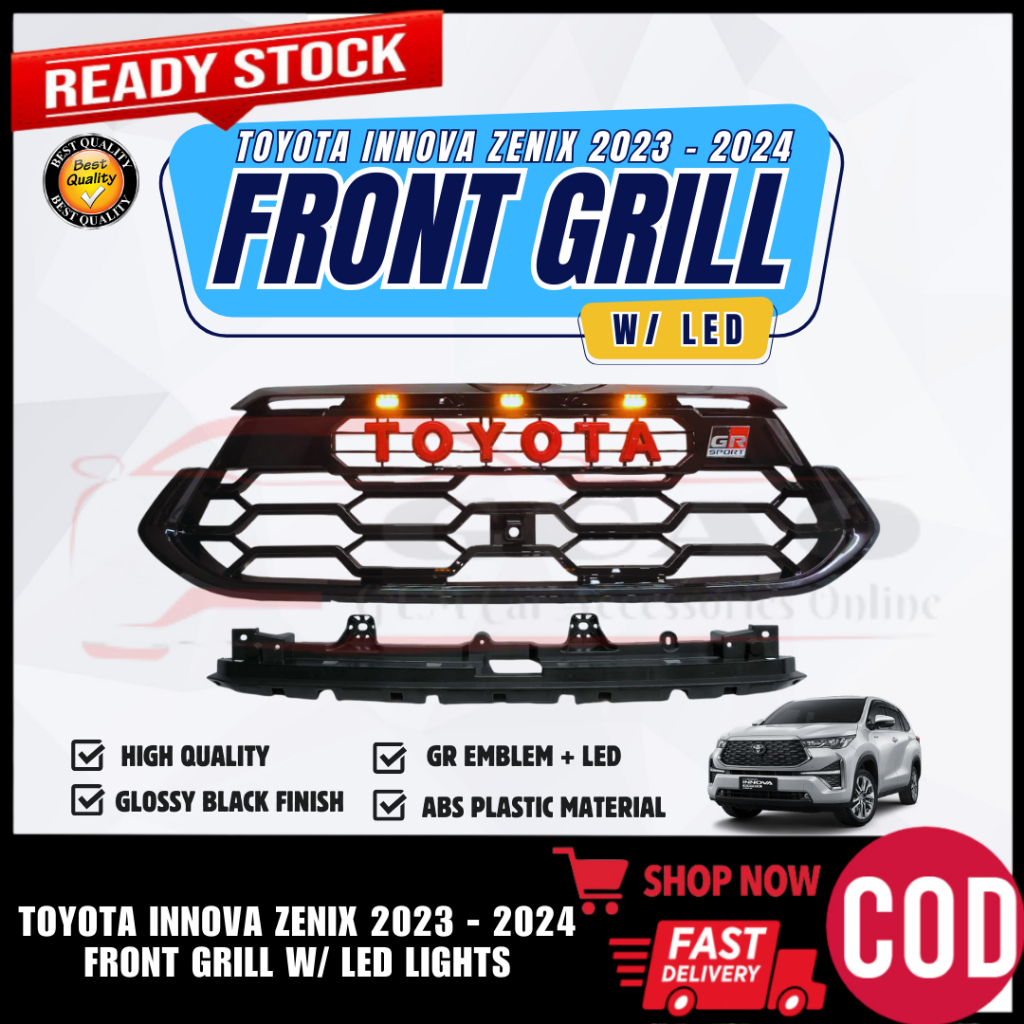 GCAO TOYOTA INNOVA ZENIX GRILL WITH LED LIGHT 2023+ FRONT GRILL(10785 ...