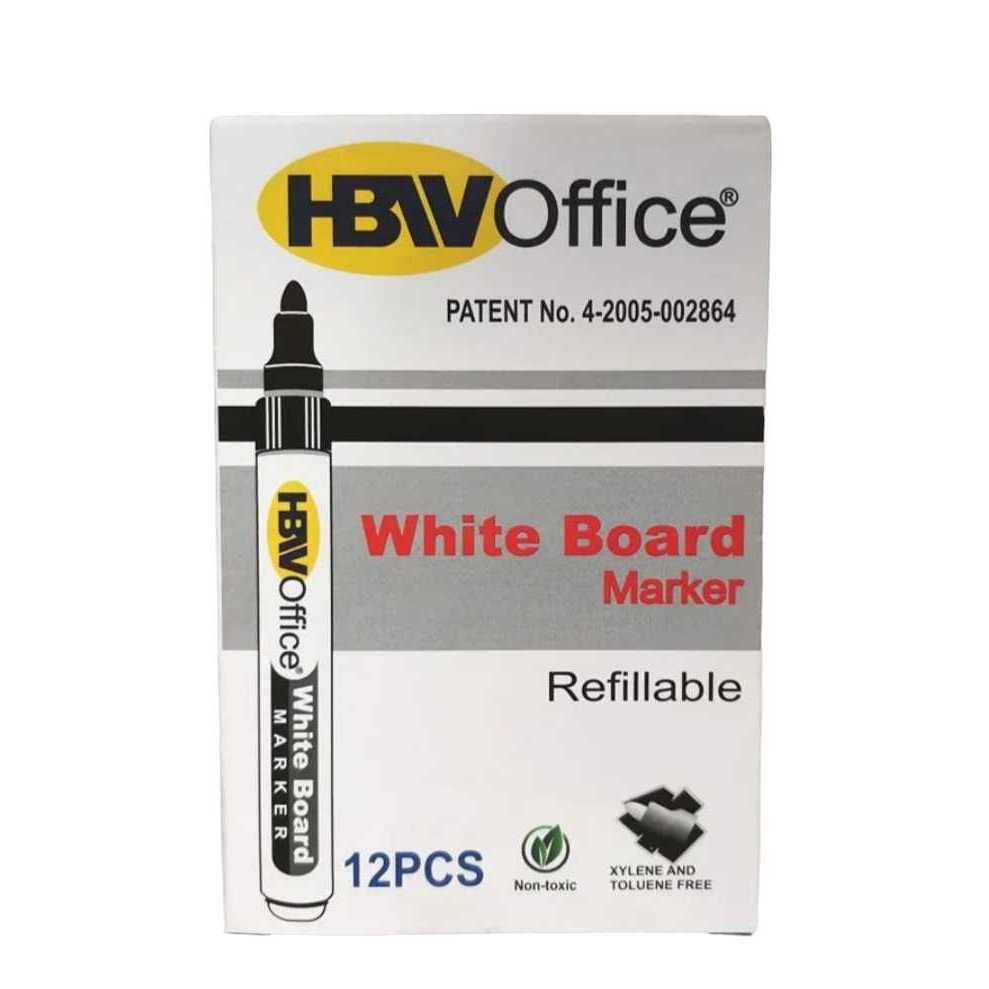 HBW whiteboard marker refillable ( 12 pcs/ 1 box ) black | Shopee ...