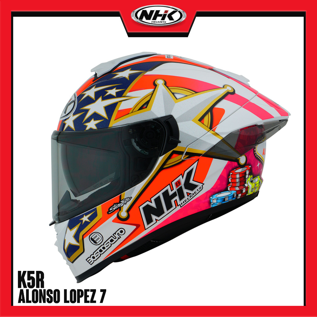 NHK Helmets K5R - Alonso Lopez 7 Full Face Dual Visor Helmet | NHK Helmets | Shopee Philippines