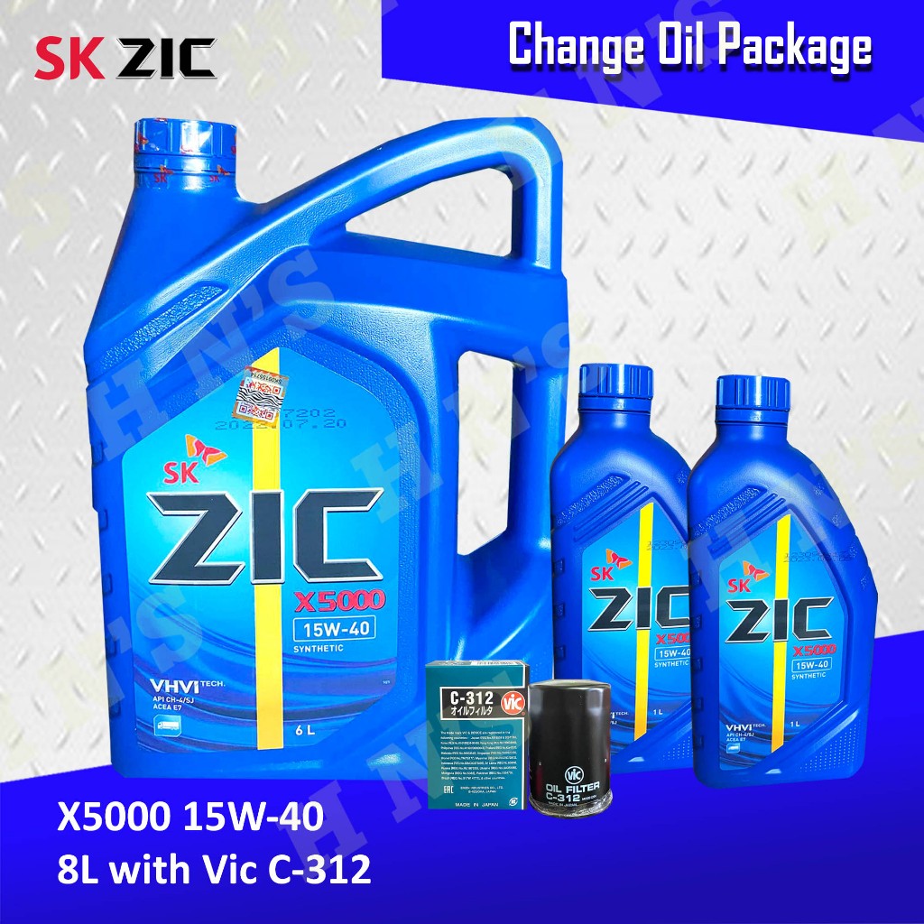 SK ZIC X5000 15W-40 Semi-Synthetic Diesel Motor Oil Bundle Mitsubishi ...