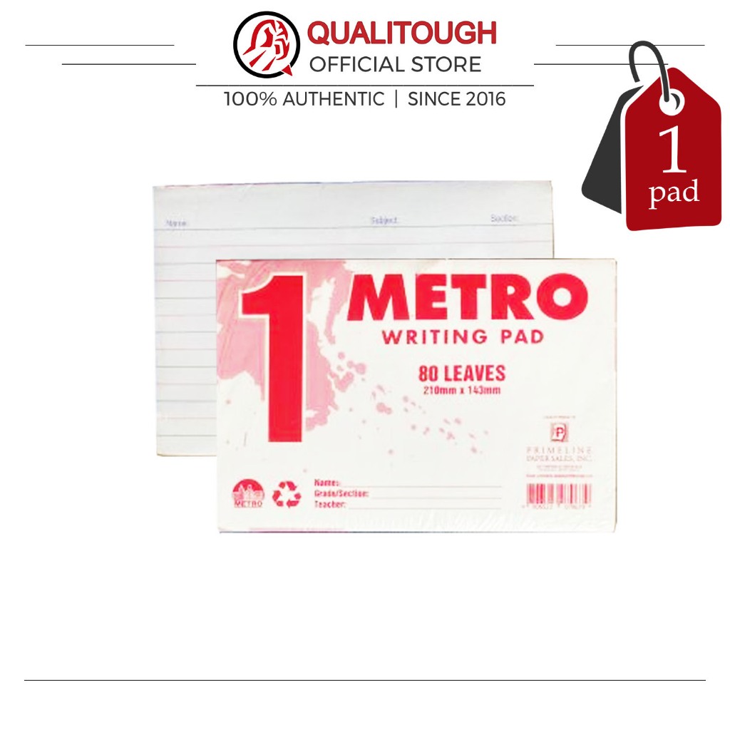 Metro / Advance / Sato / VIctory writing pad paper 80s grade 1 | Shopee ...