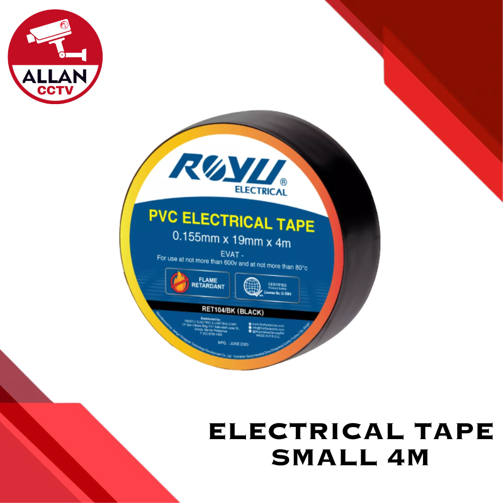 Royu Electrical Tape PVC Black 4 Meters | 8 Meters | 16Meters Heavy ...