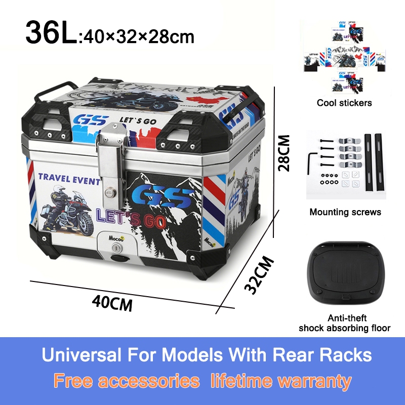 Top Box 36/45 liters For Motorcycle Anti Scratch Alloy Top Box ...