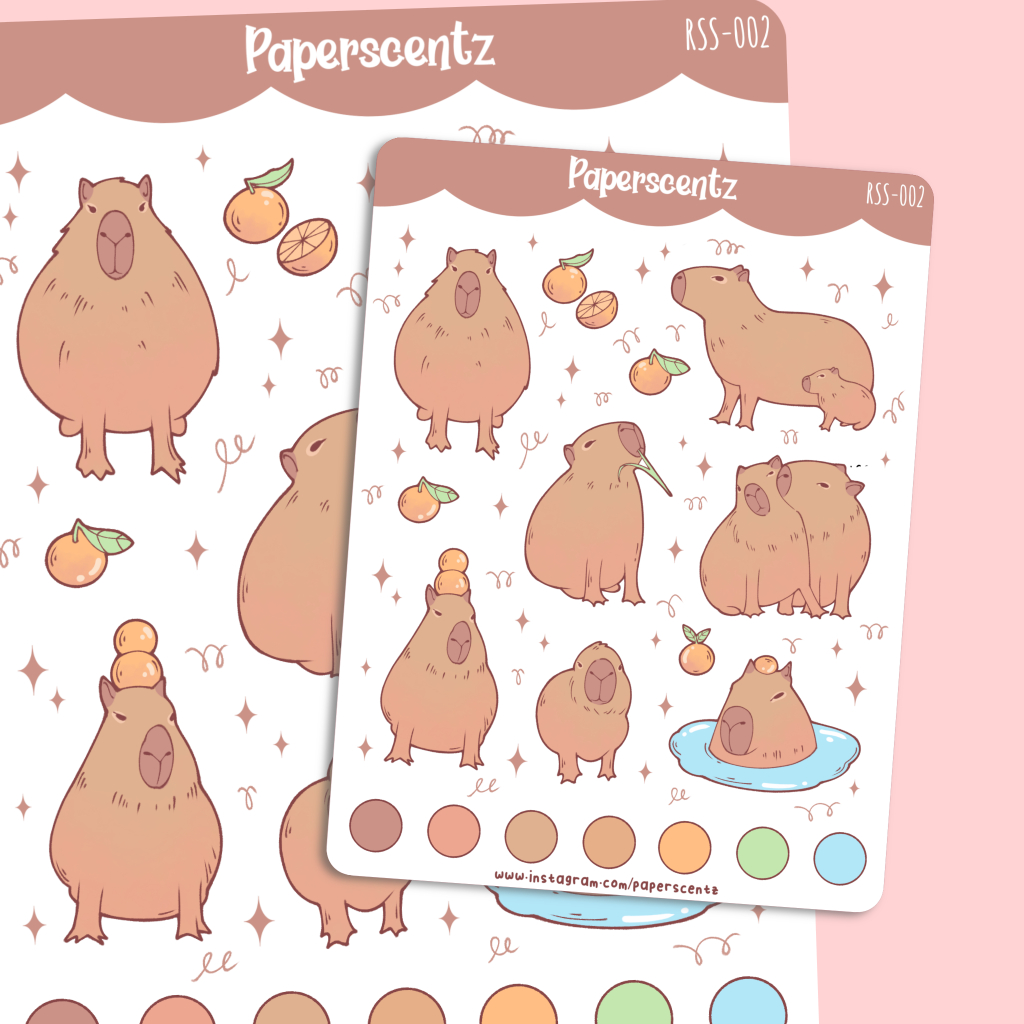 Cute Capybara Animal Sticker, Cute Capybara Stickers, Aesthetic Sticker ...