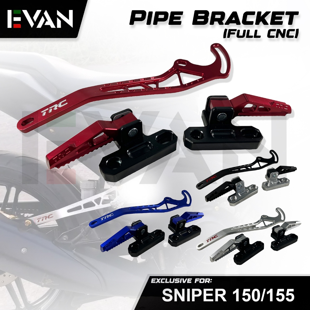 TRC FOOTREST FOR SNIPER 150/155 WITH CNC ALLOY PIPE BRACKET MOTORCYCLE ...