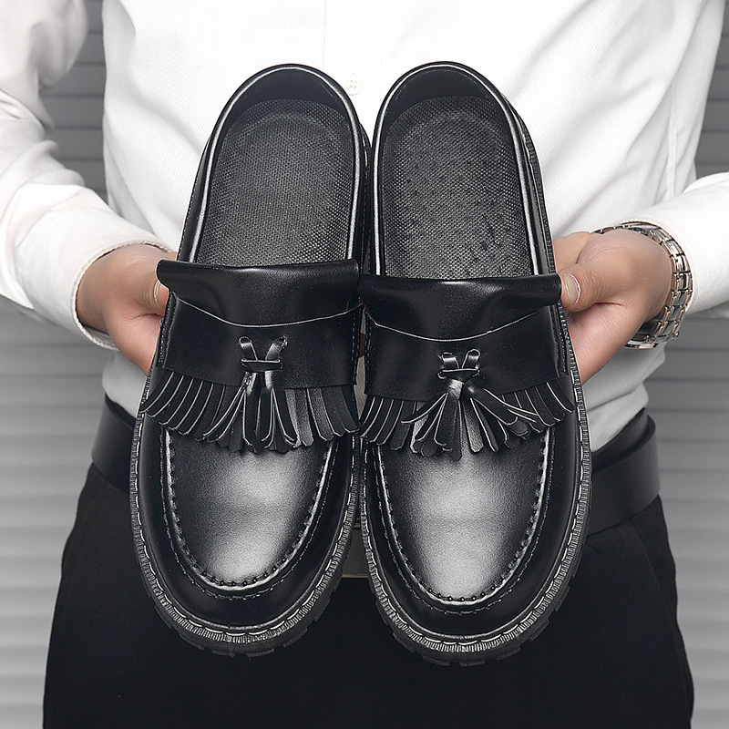 2025 Black Loafers Shoes For Men Women Leather Casual School Loafer ...