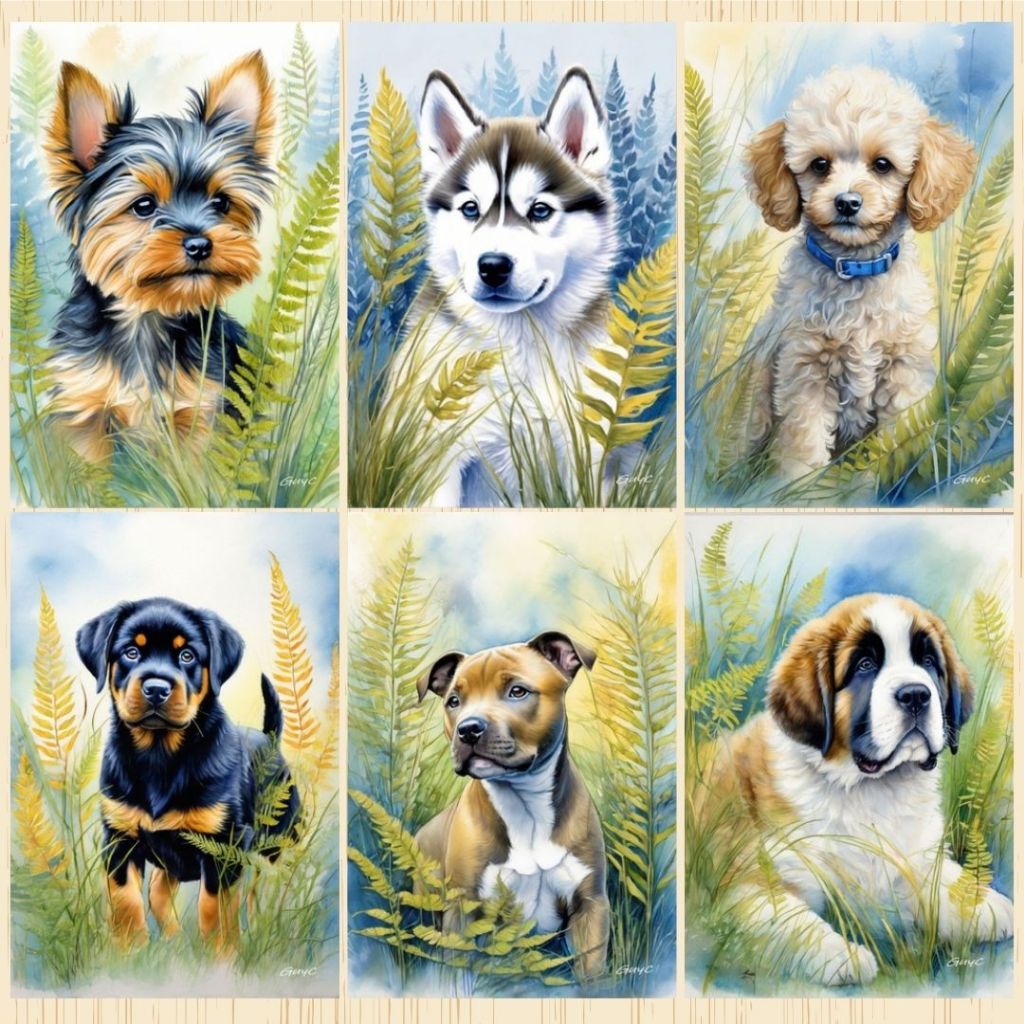 Cute Puppies / Dogs | A4 size Laminated Photo Wall Décor | Laminated A4 ...