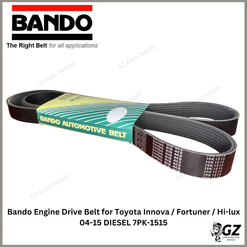 Bando Engine Drive Belt for Toyota Innova / Fortuner / Hi-lux 04-15 DIESEL 7PK-1515 | GENUINE ...