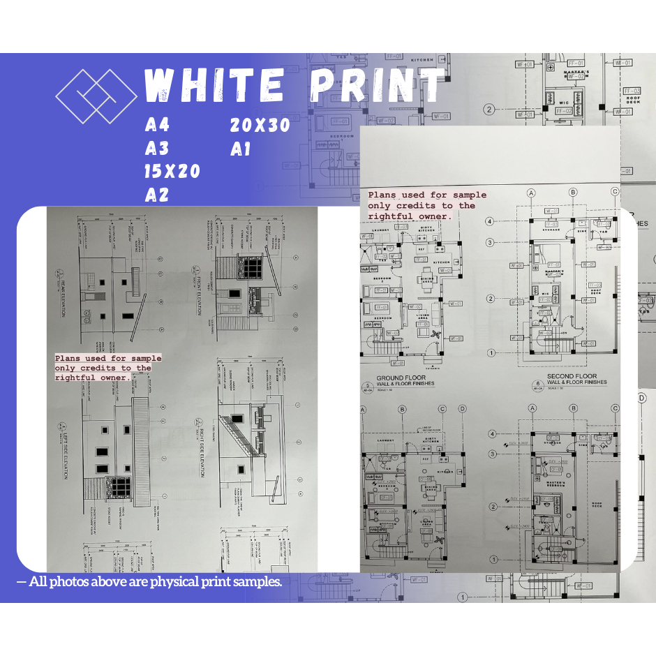 A2 TO A1 (B&W) WHITEPRINT, DOCUMENTS PRINTING (FOR FLOORPLANS AND ...