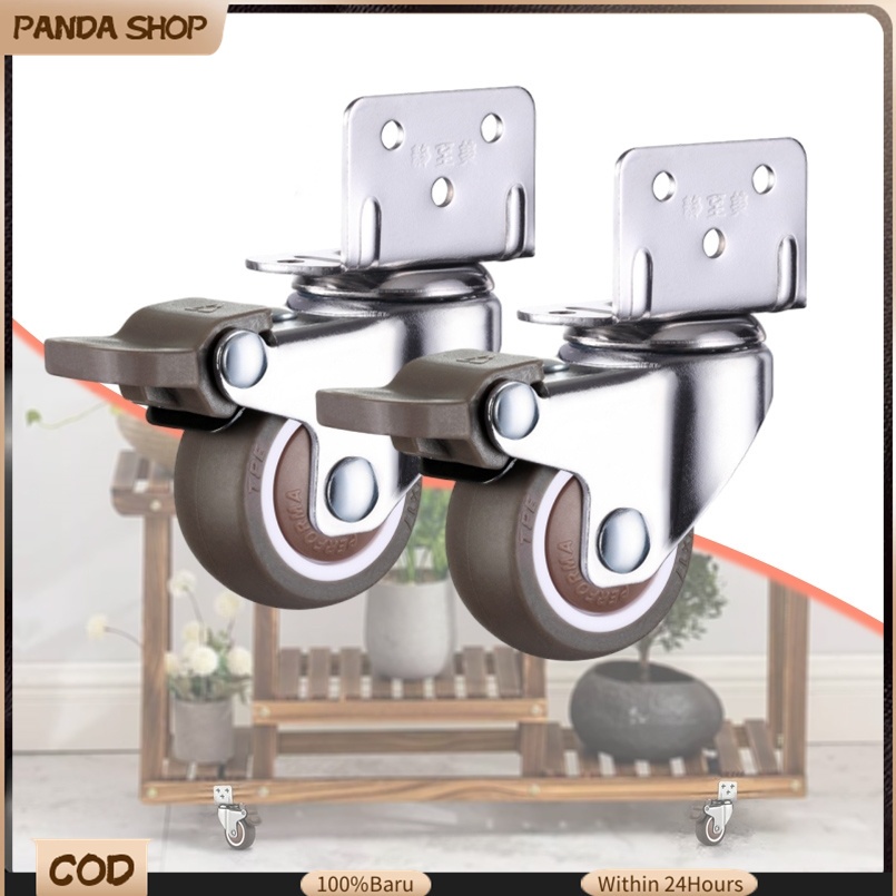 4pcs 1inch/2inch Furniture Caster Wheels L Type Swivel Wheels Rubber ...