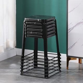 Nordic furniture simple modern stackable metal stool chair | Shopee ...