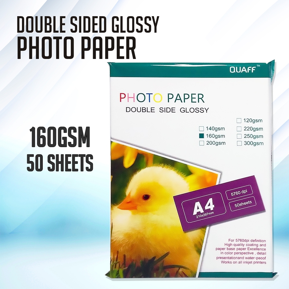 QUAFF Double Sided Glossy Photo Paper A4 Size (50sheets/pack) | Shopee ...
