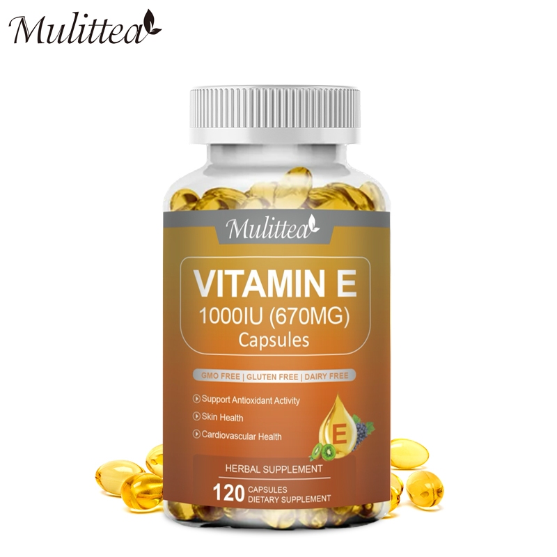 Mulittea Vitamin E 1000 IU capsule Antioxidant Supplements for Skin ...