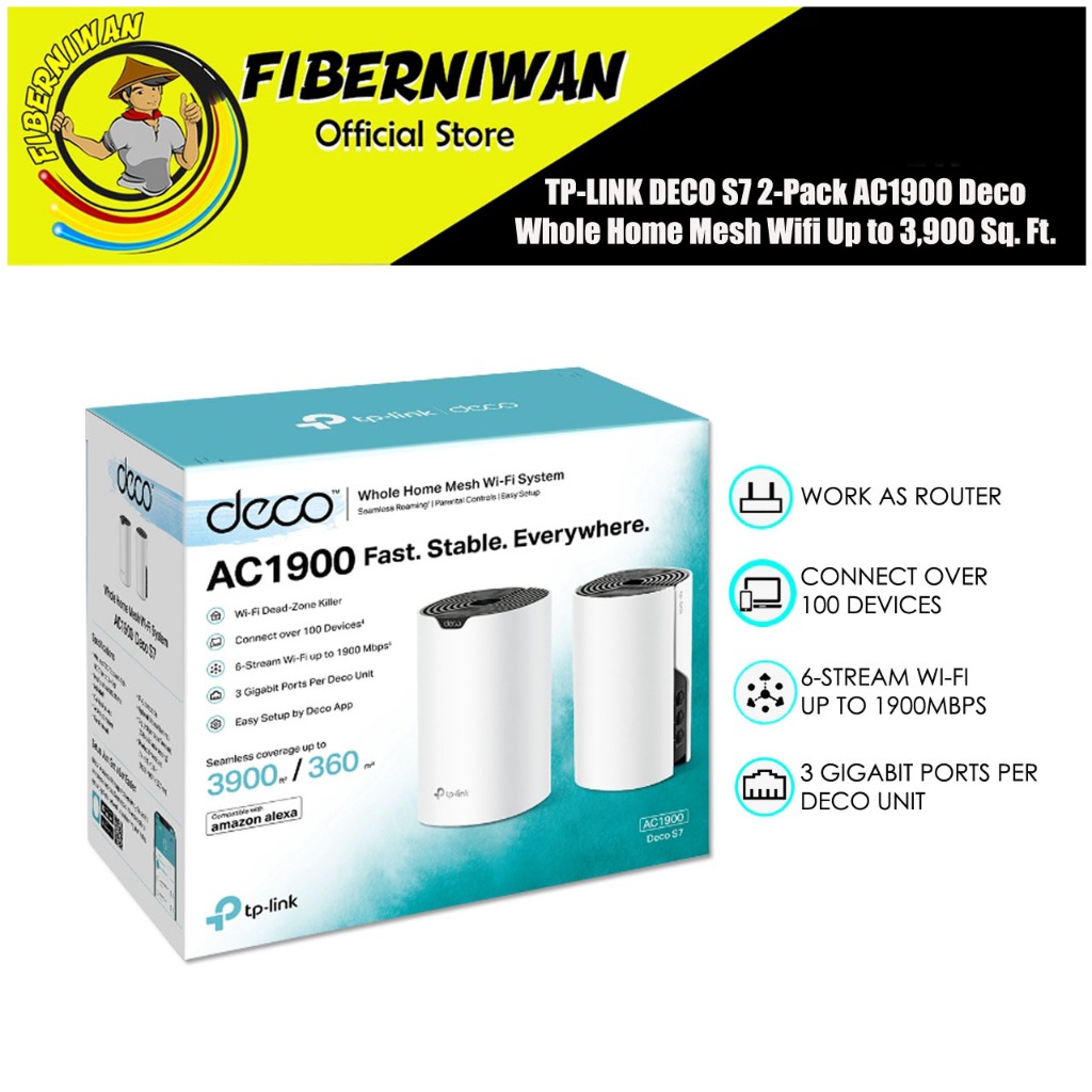 TP-Link Deco S7 AC1900 Whole Home Mesh Wi-Fi System (2-Pack) | Shopee ...