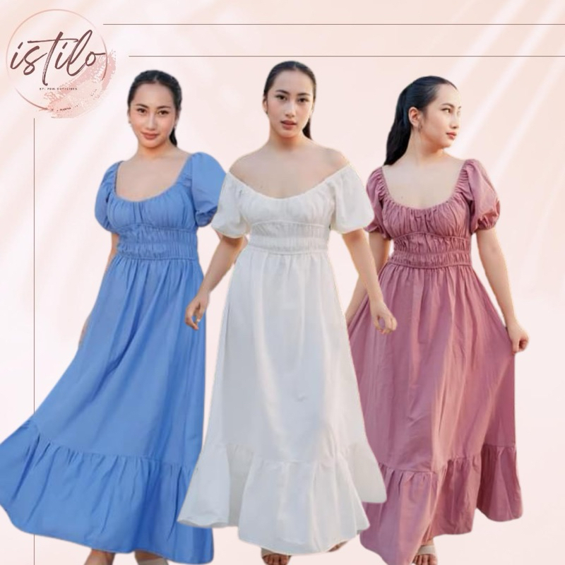 CAROL PLAIN MAXI CASUAL DRESS by Istilo Taytay | Shopee Philippines