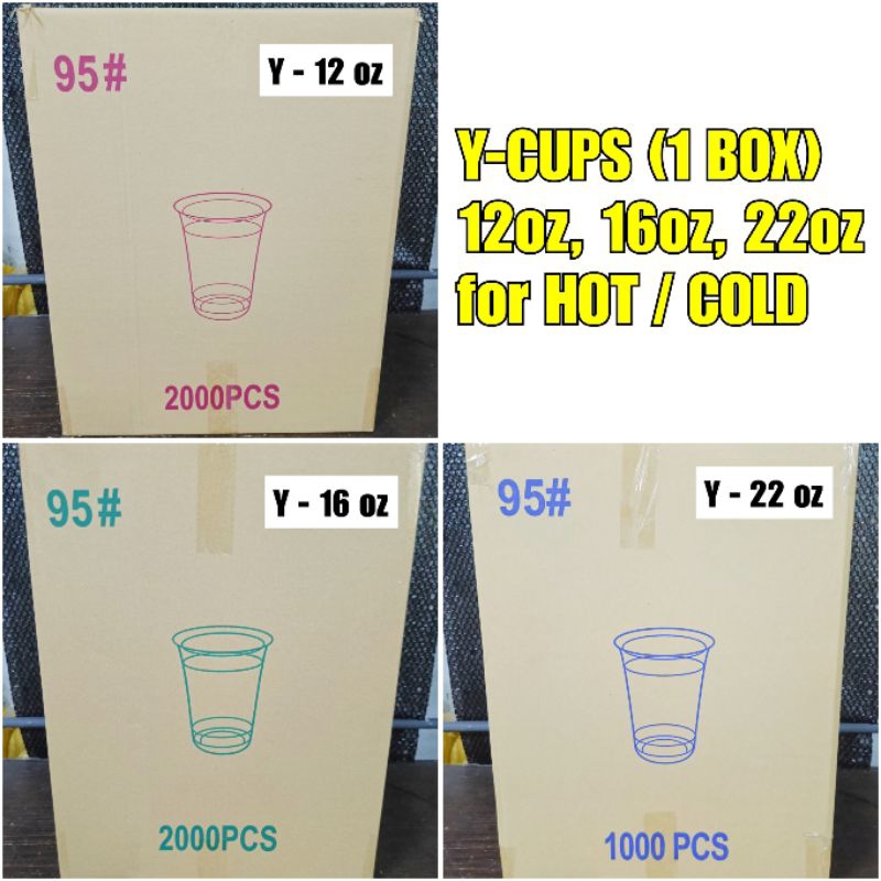 COD (1-BOX) Plastic Y-Cup for Milktea (12oz, 16oz and 22oz) | Shopee ...