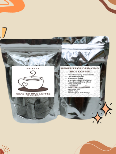 RICE COFFEE RO@STED GRAINS 100 grams in TEA BAGS x 20 Tea Bags ( Kapeng ...