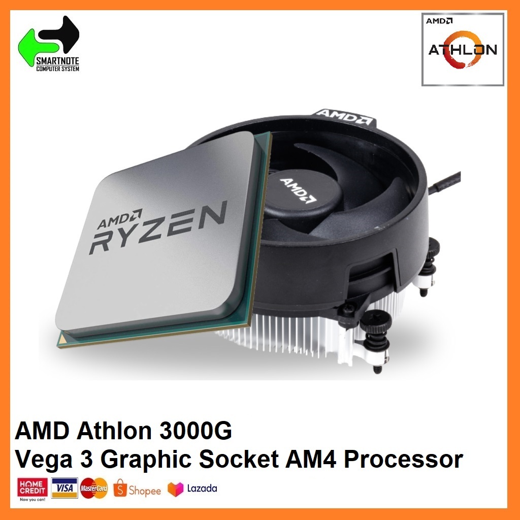 AMD Athlon 3000G TRAY Vega 3 Graphic Socket Am4 Processor | Shopee ...