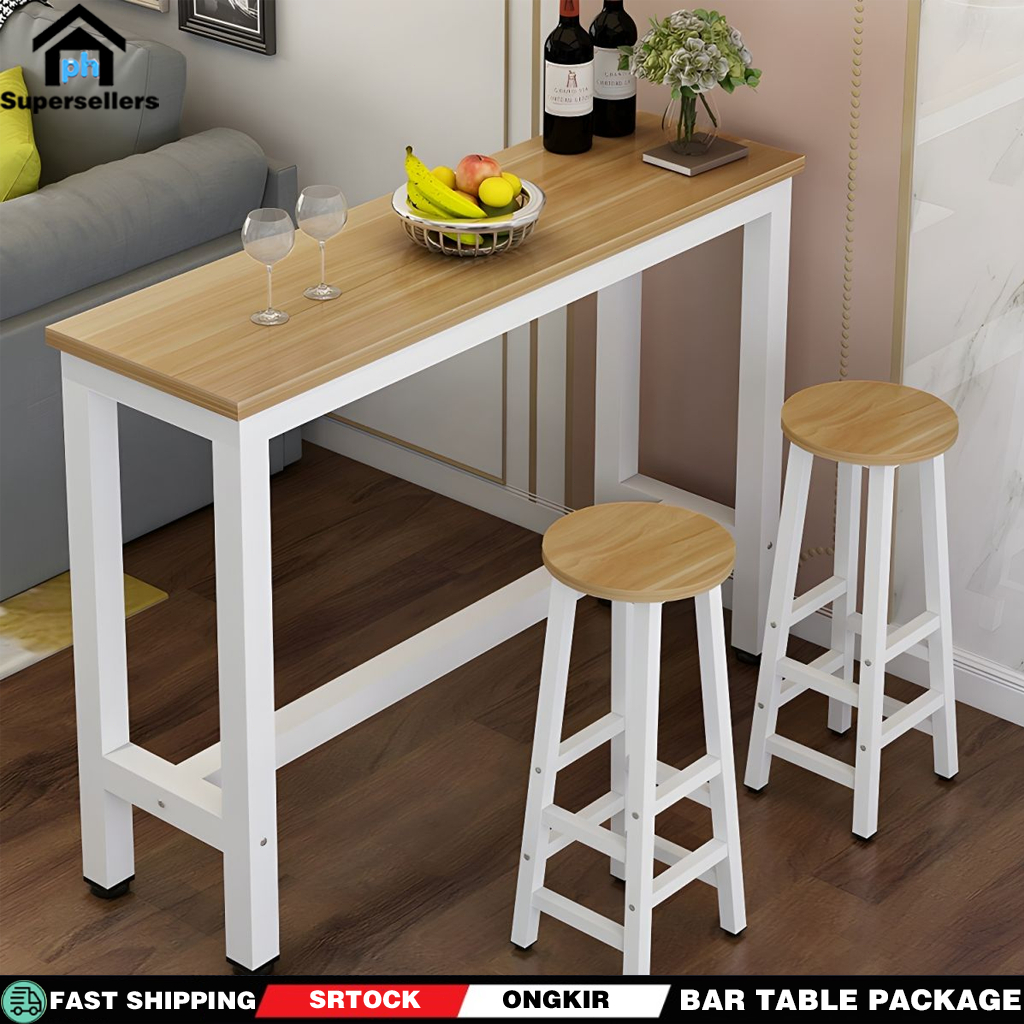 Bar Table And Chair Combination Mini Bar Table + 2 Chairs Set | Shopee ...