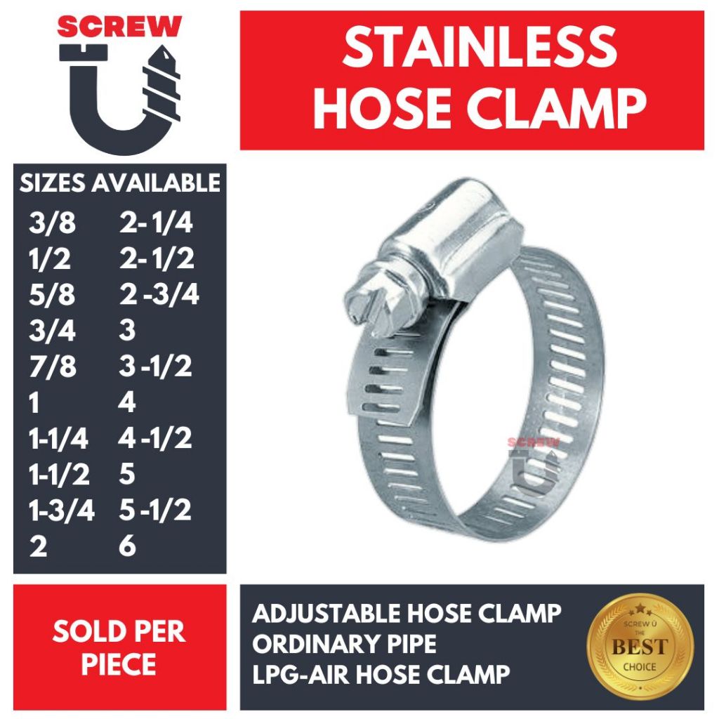 3/8" - 6" Adjustable Stainless Hose Clamp Ordinary Pipe Clamp | LPG-Air ...