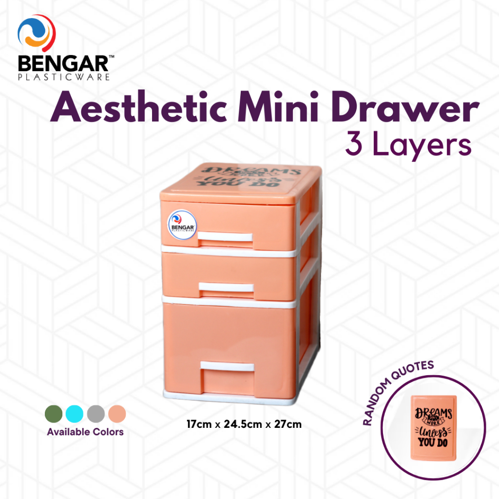 BENGAR PLASTICWARE 3Layer aesthetic mini drawer organizer stationary ...