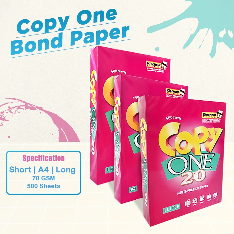 Copy One Bond Paper 70gsm Ultra White Copy Paper for School/Office Use ...