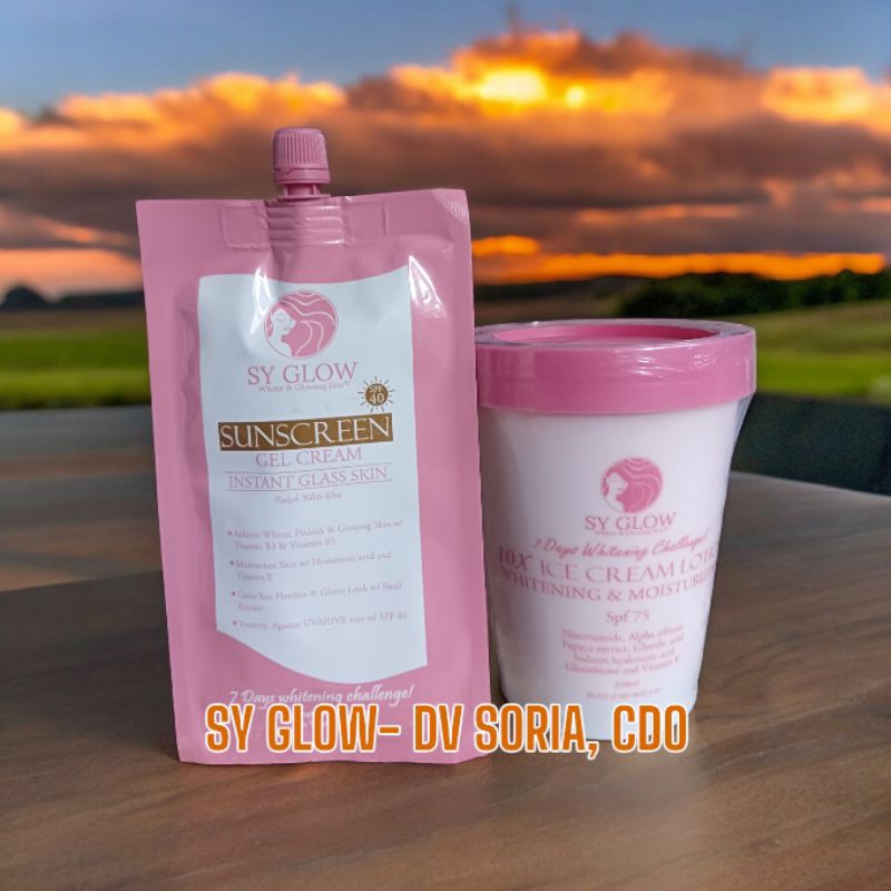 SY GLOW ICE CREAM LOTION AND SUNSCREEN BEAUTY SET | Shopee Philippines