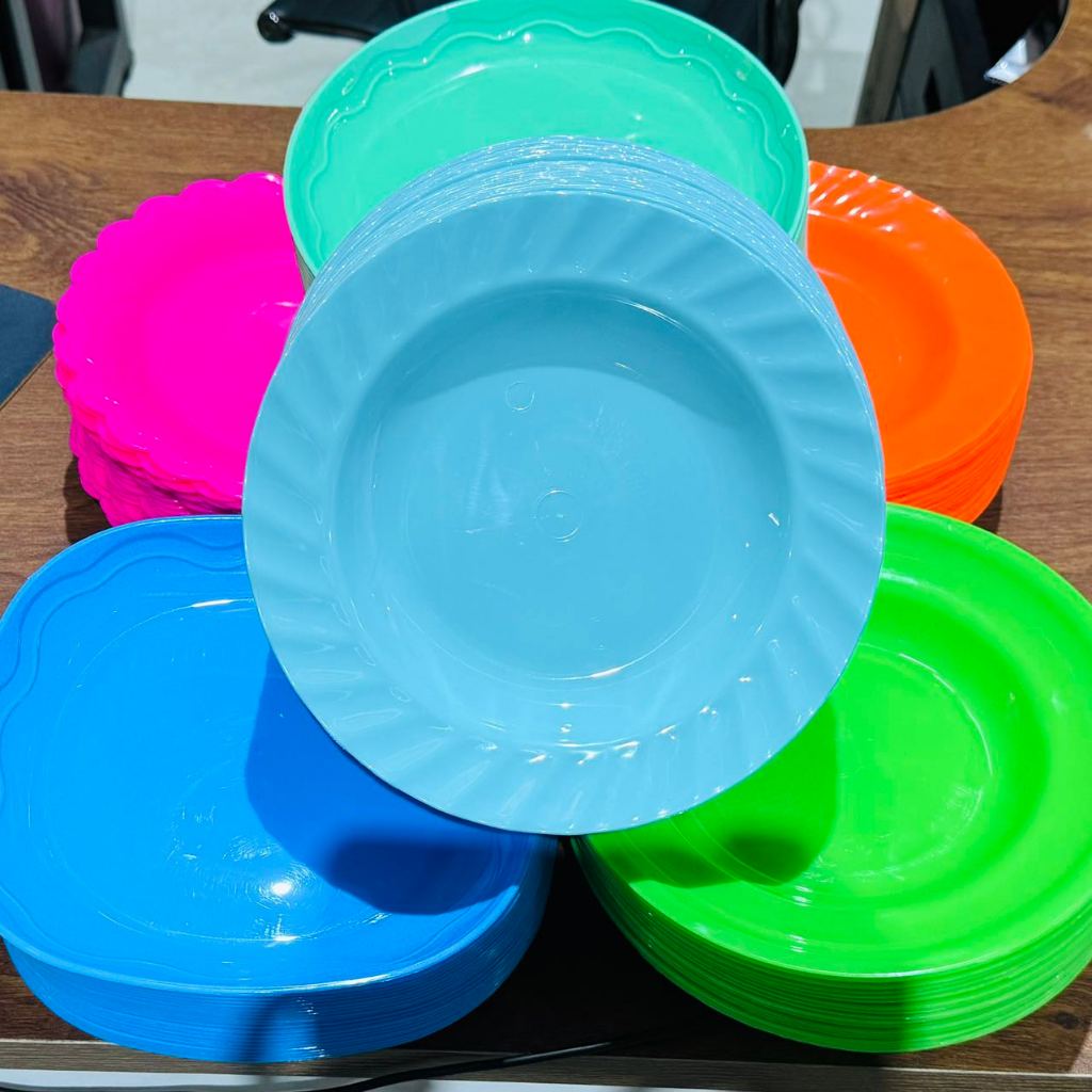 MC Mart】9Pcs / 6Pcs Set Unreakable Colorful Dinner Candy Plate Food ...
