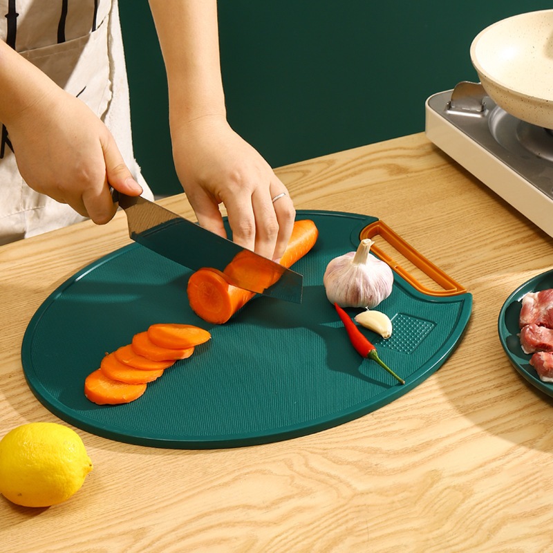 Green Chopping Board Vertical double-sided non-slip round chopping ...