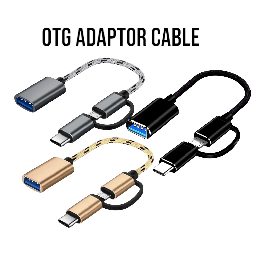 Micro USB Type C OTG Adapter Cable Nylon Braid 2 in 1 Data Sync OTG USB Cable | Shopee Philippines