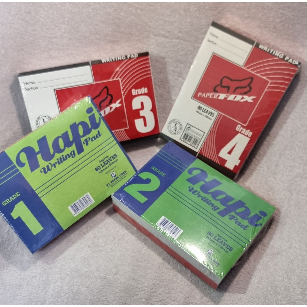 SOLD per 10 pads!! Pad Papers grade 1, 2, 3, 4, Intermediate Pad ...