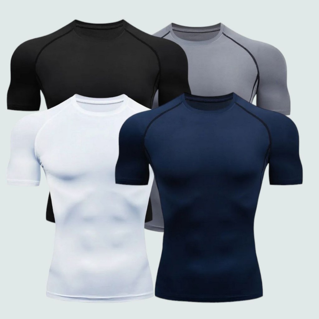 4XS-5XL COMPRESSION T-SHIRT NYLON SPANDEX QUICK DRY STRETCHABLE ...