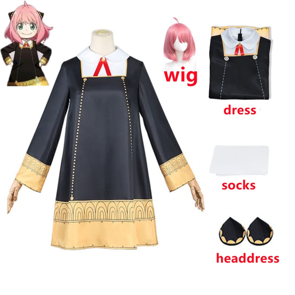 Anime SPY X FAMILY Anya Forger Cosplay Costume Dress Uniform Sock ...