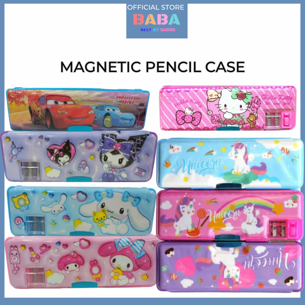 BABA Double Sided OPening Magnetic Pencil Case for Kids Children Pencil ...