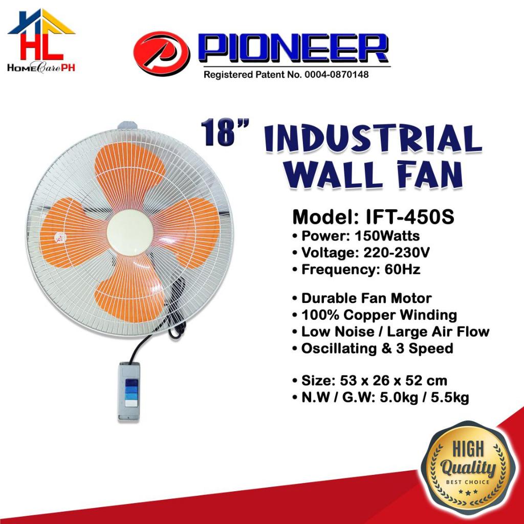 Pioneer Industrial Wall Fan 18 inches (IFT450W) | Shopee Philippines