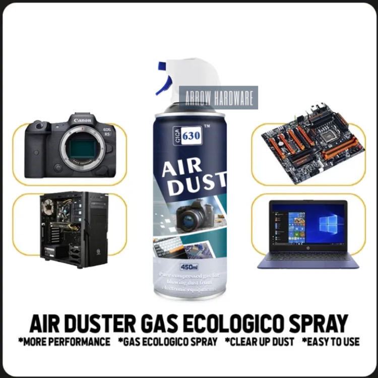 Giga 450ml Compressed Air Can Air Duster for PC Laptop Computers ...