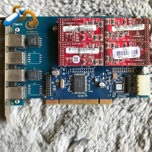 iCON Digium Wildcard TDM410 Analog Telephony Card with 4 FXO for Call ...