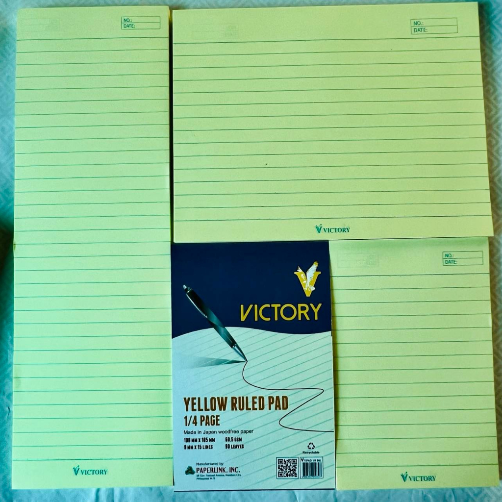 Victory Yellow Pad 1/4 | 1/2 Lengthwise | Whole Pad 90 Leaves ...