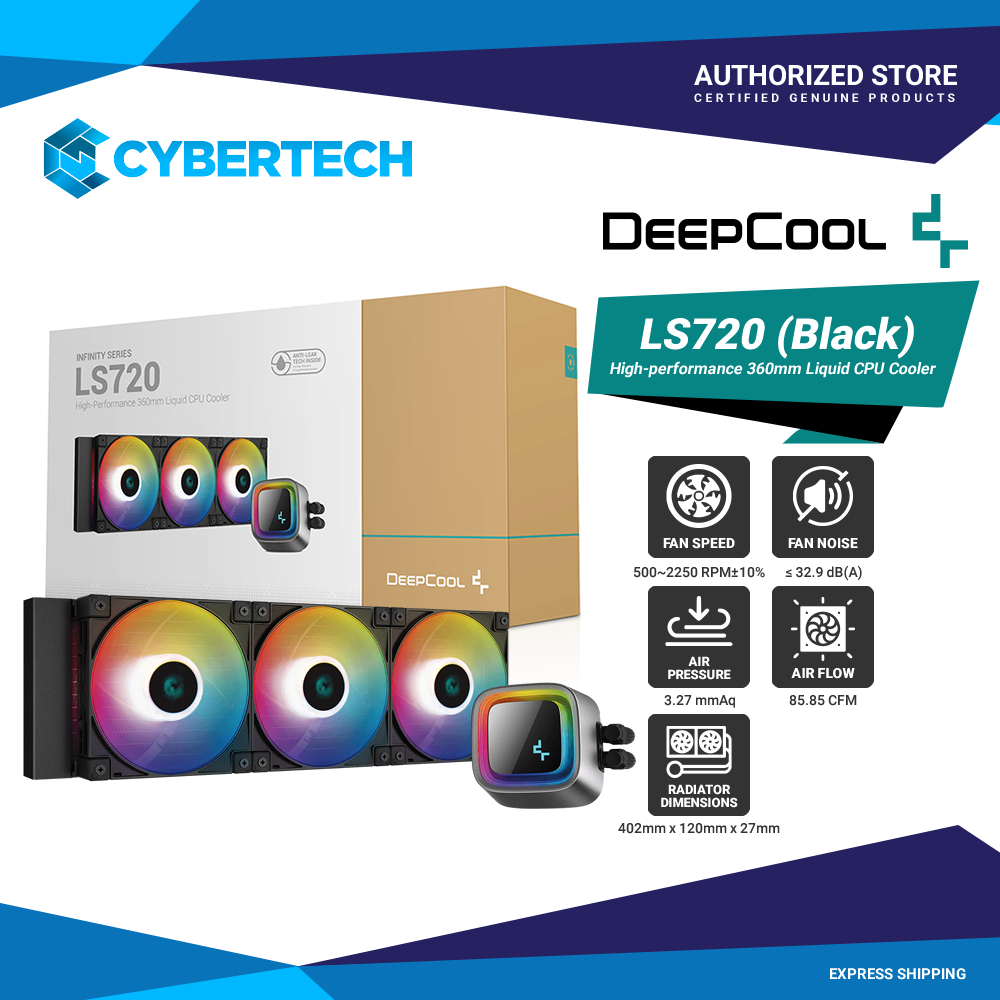Deepcool LS720 360mm AIO CPU ARGB Liquid Cooler Anti-Leak Aura SYNC ...