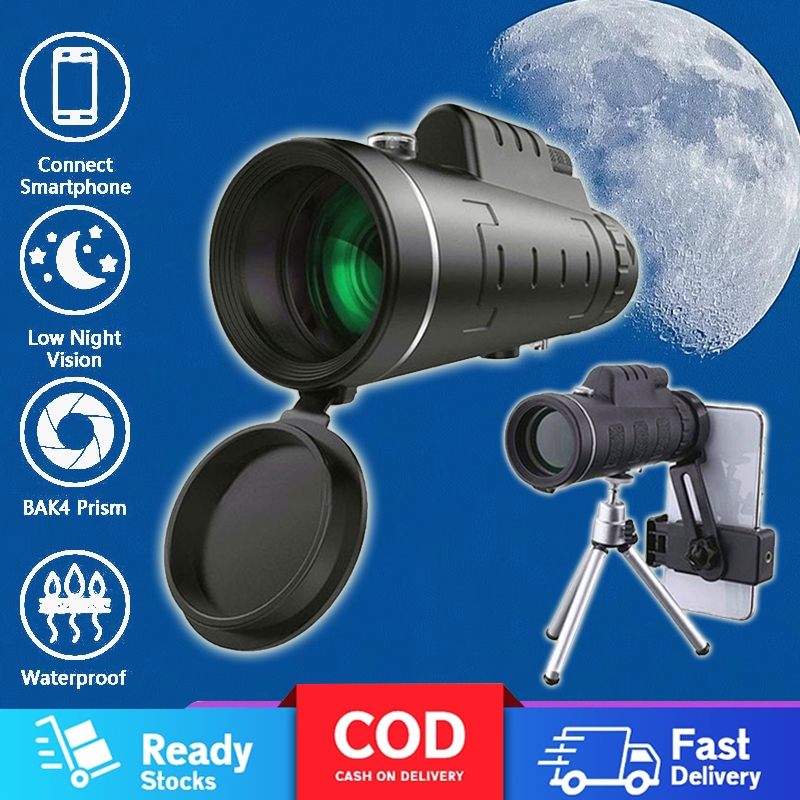 Portable outdoors 40x60 HD night vision monocular telescop for phone ...