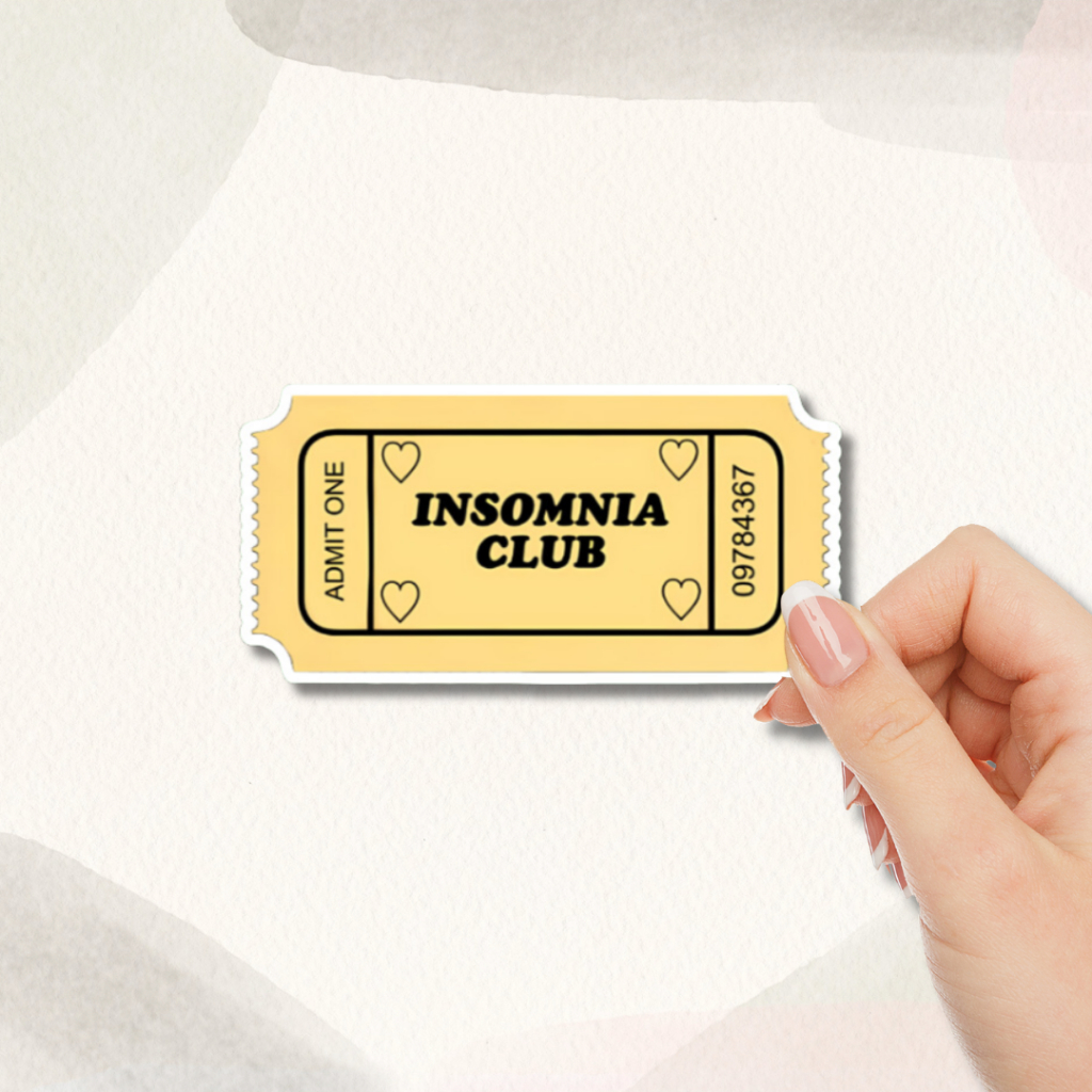 INSOMNIA CLUB | Aesthetic Mental Health Ticket Laminated Waterproof ...