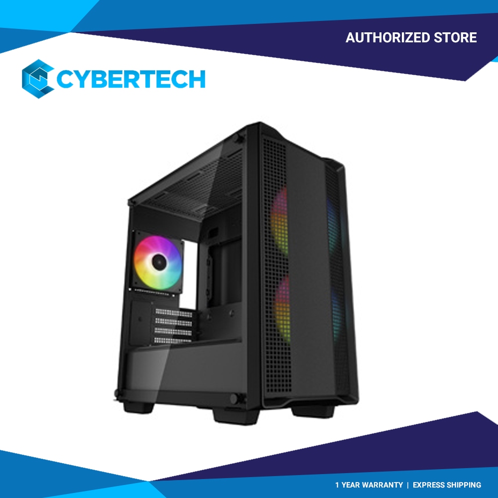 DeepCool CC360 ARGB M-ATX Airflow Case Tempered Glass Side Panel 3X Pre ...
