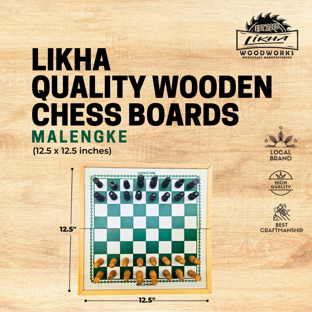 Likha Chess Board Set Malengke Size 12.5 x 12.5 Inch Wooden Foldable ...