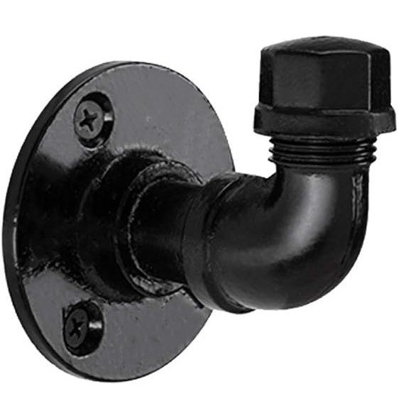 Industrial Pipe Hooks Iron Robe and Towel Hook Heavy Duty DIY Wall ...