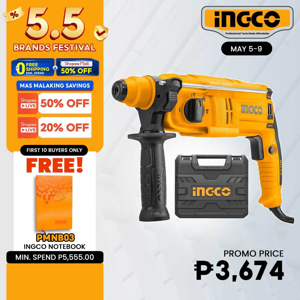 Ingco RGH9028 | RGH9028-2 Industrial SDS Plus Rotary Hammer 800W IPT ...
