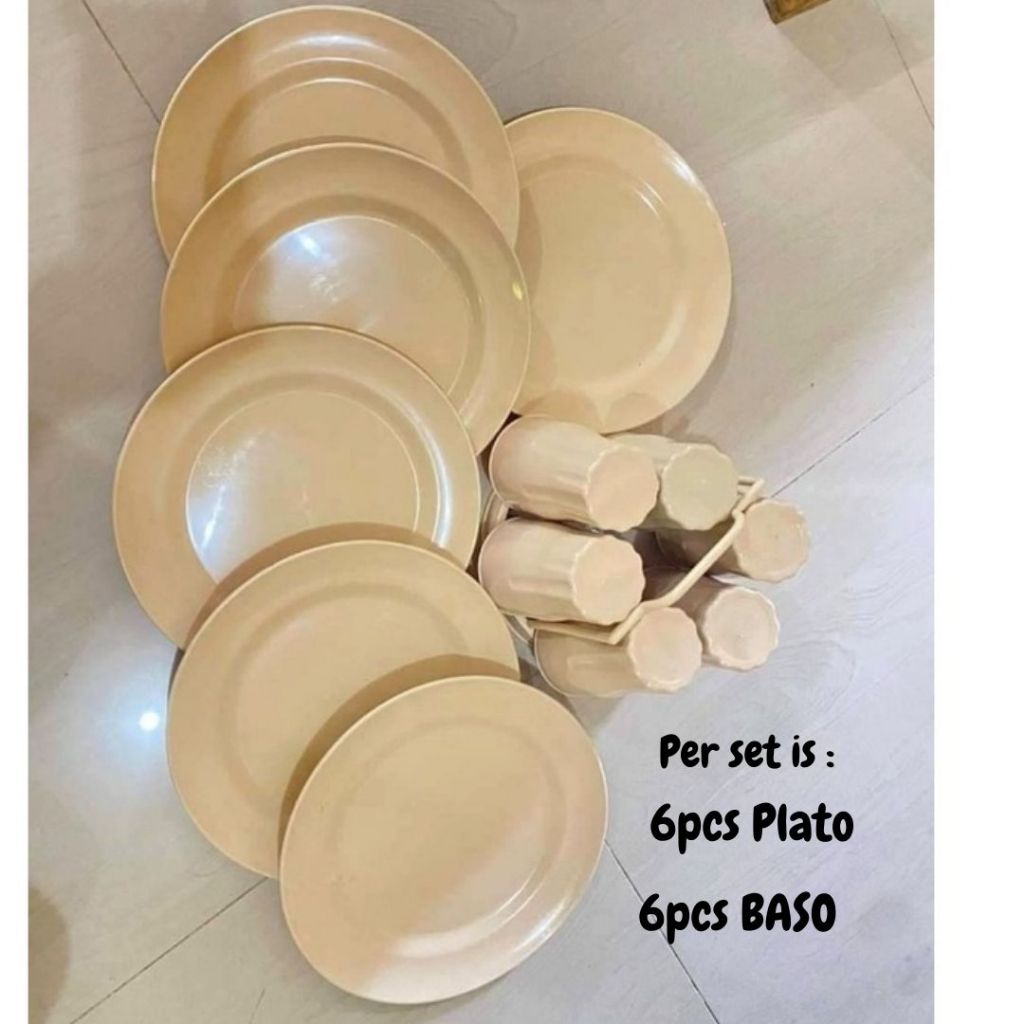 12pcs PLATO & BASO Set Mocha Colored New Collection | Shopee Philippines