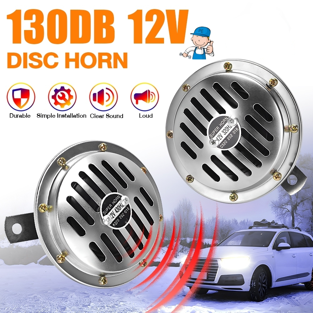 12V 115DB Disc Tweeter Electric Horn Waterproof Compact Super Loud Car ...