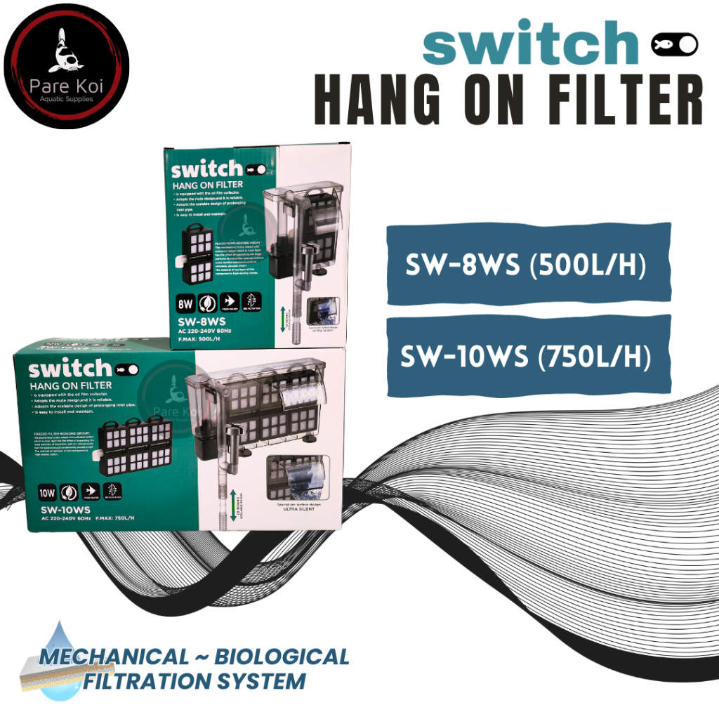 Switch Hang On Hob Filter Aquarium External Hanging Filter SW-8WS | SW ...