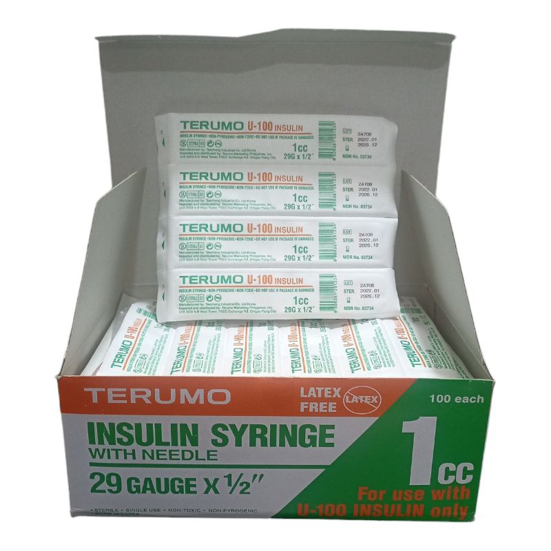 1cc Terumo Insulin Syringe With Needle G29 x ½" | Shopee Philippines