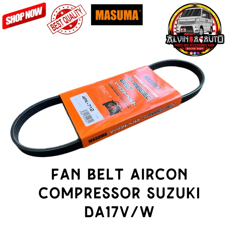 FAN BELT AIRCON COMPRESSOR 4PK 712 FOR SUZUKI DA17V/W | Shopee Philippines